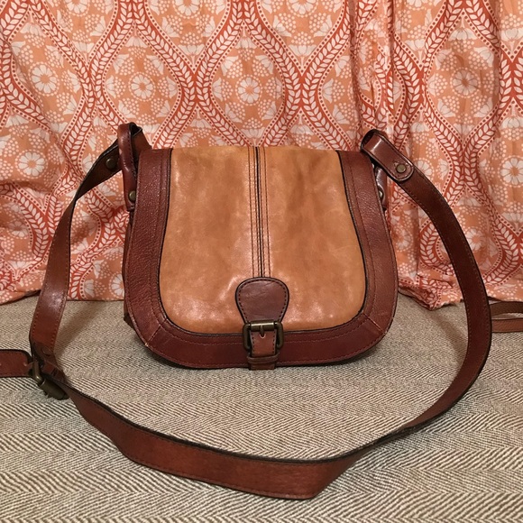 Fossil | Bags | Fossil Brown Leather Flap Crossbody | Poshmark